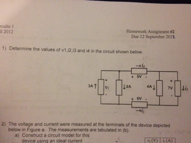 Solved Determine the values of v1.i2.i3 and i4 in the | Chegg.com