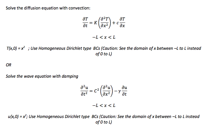 Solve the diffusion equation with convection: | Chegg.com