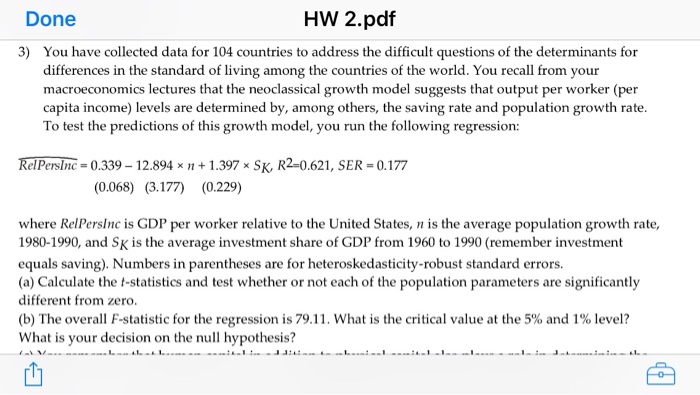 Solved Done HW 2.pdf You have collected data for 104 | Chegg.com