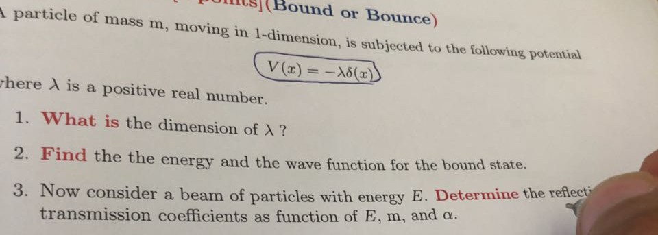 Solved points」(Bound or Bounce) particle of mass m, moving | Chegg.com
