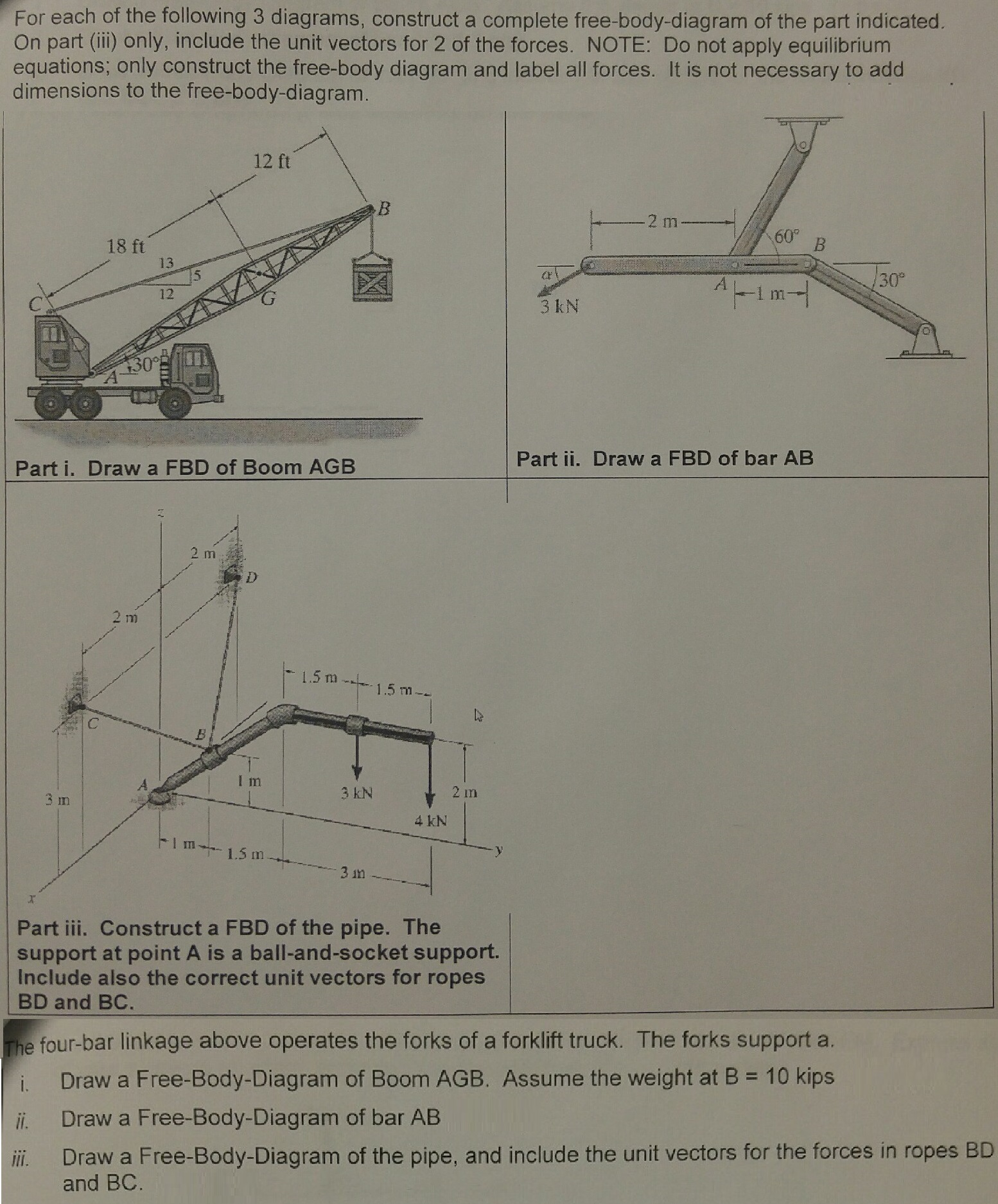Solved For each of the following 3 diagrams, construct a | Chegg.com