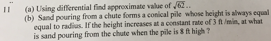 Solved (a) Using differential find approximate value of /62 | Chegg.com