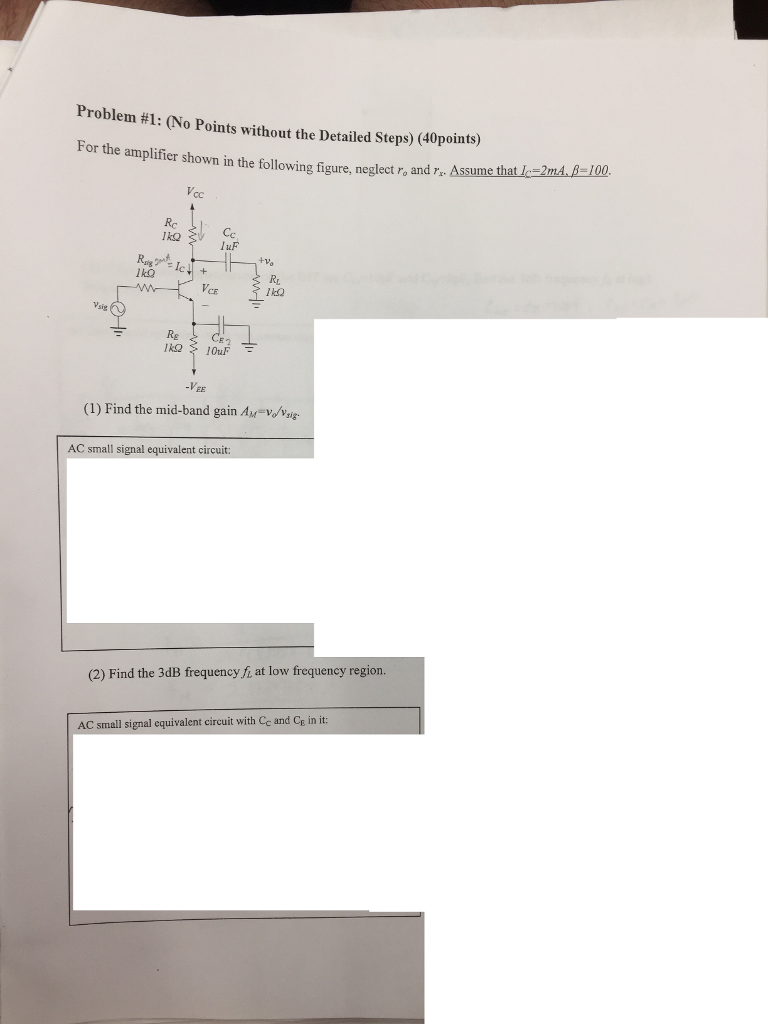 Solved Problem #1: (No Points without the Detailed steps | Chegg.com