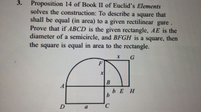 Solved Proposition 14 of Book II of Euclid's Elements solves | Chegg.com