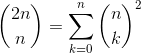 Solved Prove that (2n n) = n sigma k=0 (n k)^2 | Chegg.com
