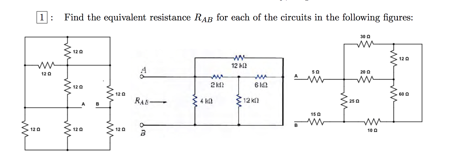 Solved Find the equivalent resistance RAB for each of the | Chegg.com