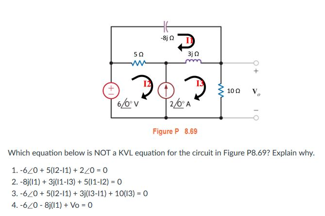 Solved Which of these is not a KVL equation for the | Chegg.com
