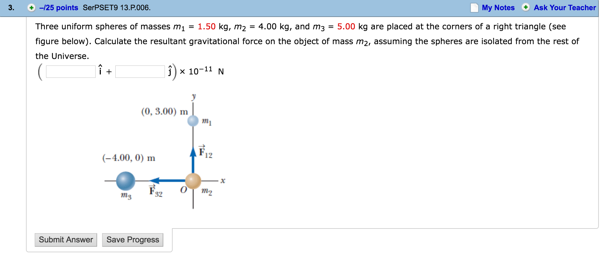Solved Three uniform spheres of masses m_1 = 1.50 kg, m_2 = | Chegg.com