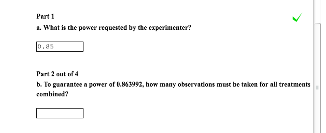 Solved 1 out of 1 attempt The following MINITAB output | Chegg.com
