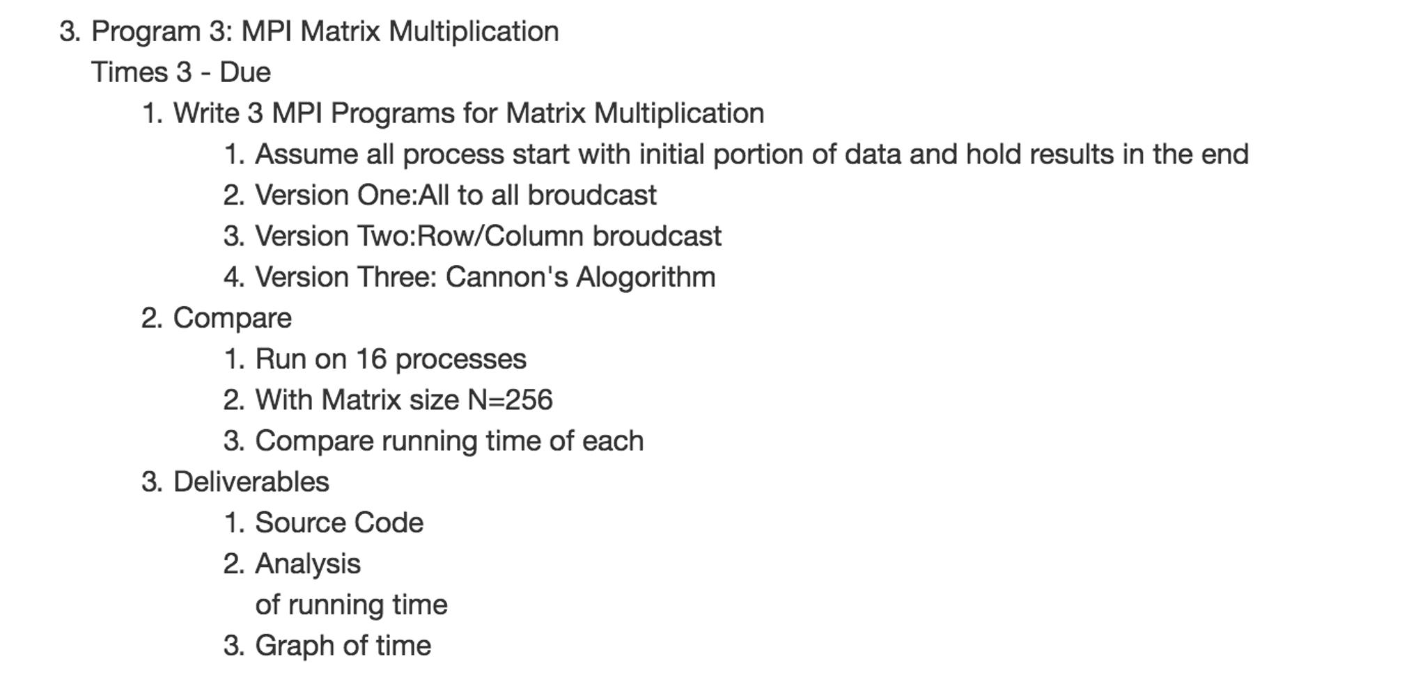 MPI Matrix Multiplication Times 3 - Due Write 3 MPI | Chegg.com