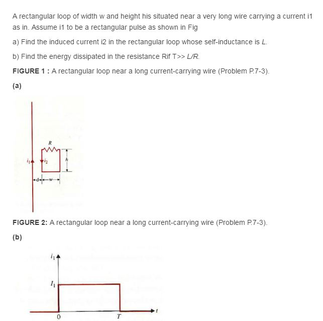 Solved A Rectangular Loop Of Width W And Height His Situated