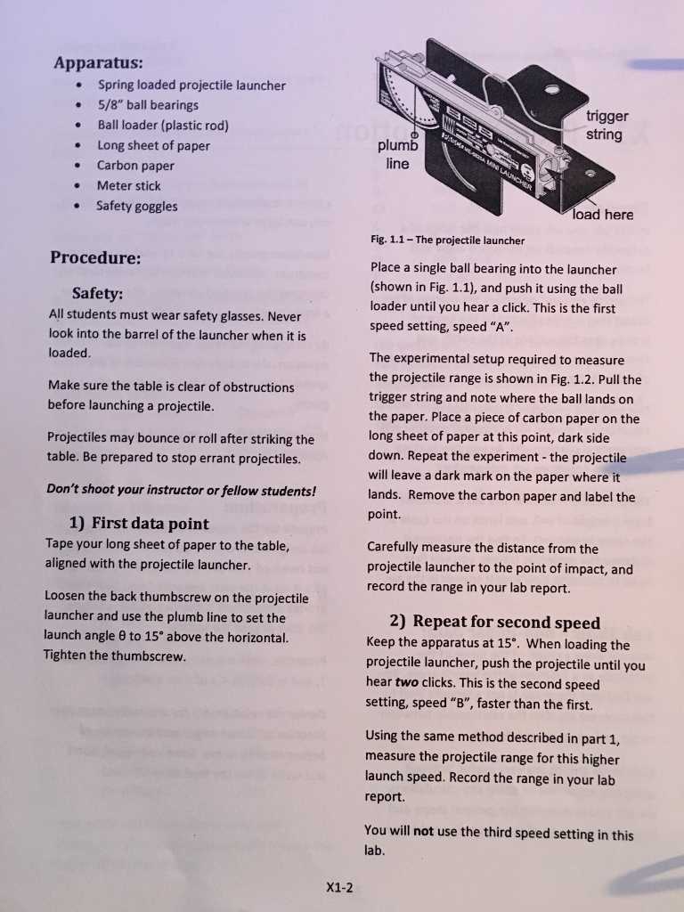 Solved Apparatus: Spring loaded projectile launcher 5/8" | Chegg.com