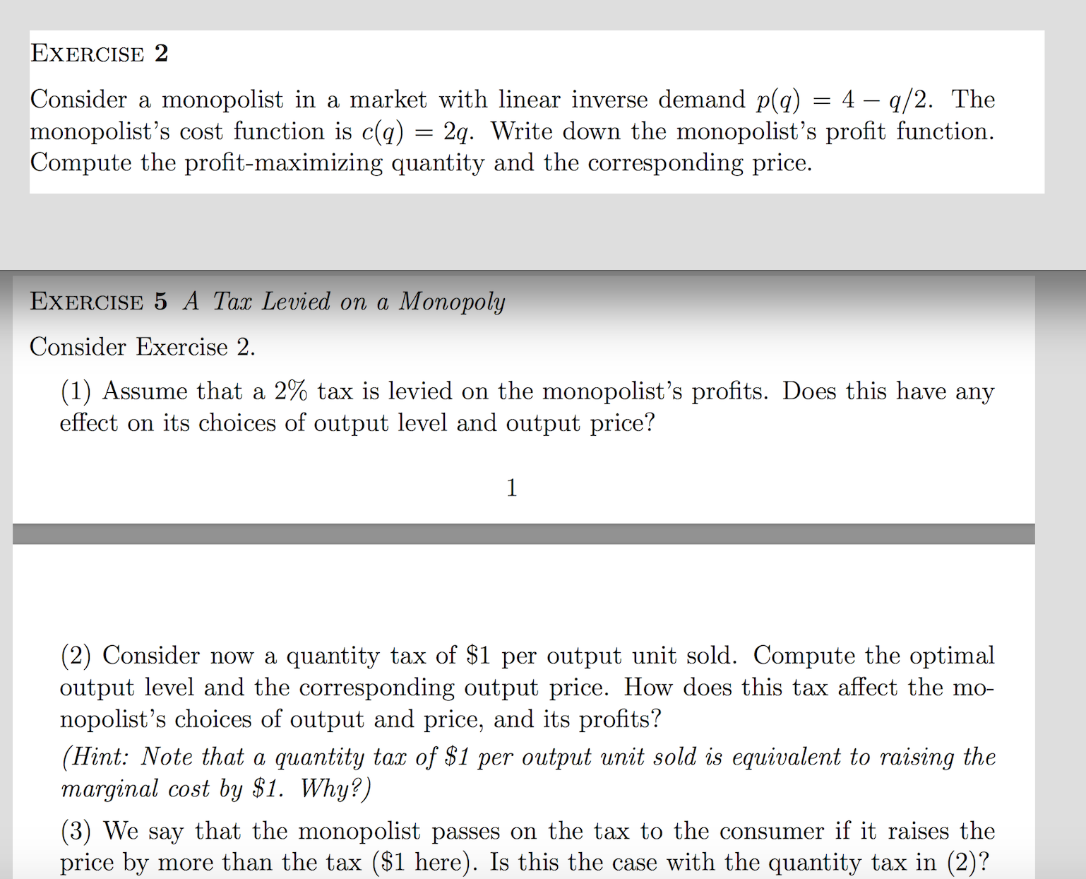 Solved Consider a monopolist in a market with linear inverse | Chegg.com