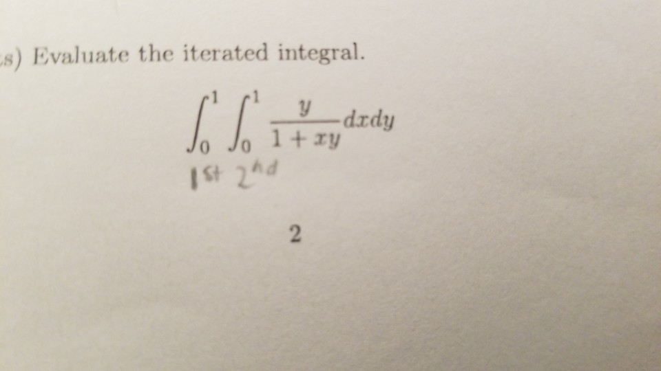 Solved The Answer is 2Ln2-1. The Last step involves | Chegg.com