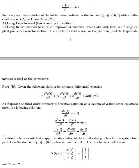 Solved Using the 1st order ordinary differential equation | Chegg.com