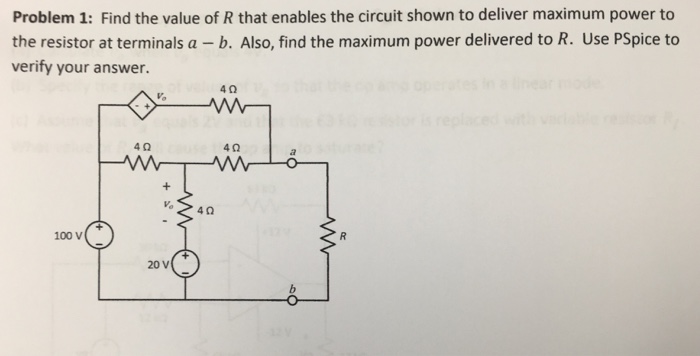 Solved Find the value of R that enables the circuit shown to | Chegg.com