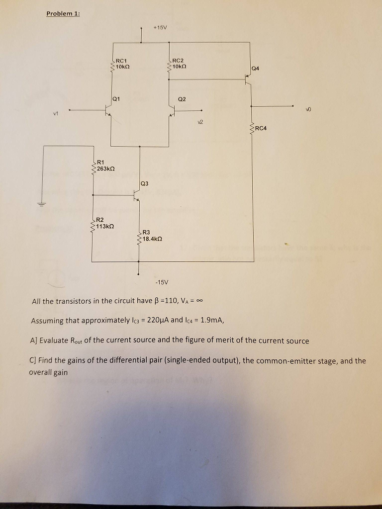 Solved All the transistors in the circuit have beta = 110, | Chegg.com