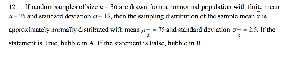 Solved If random samples of size n = 36 are drawn from a | Chegg.com