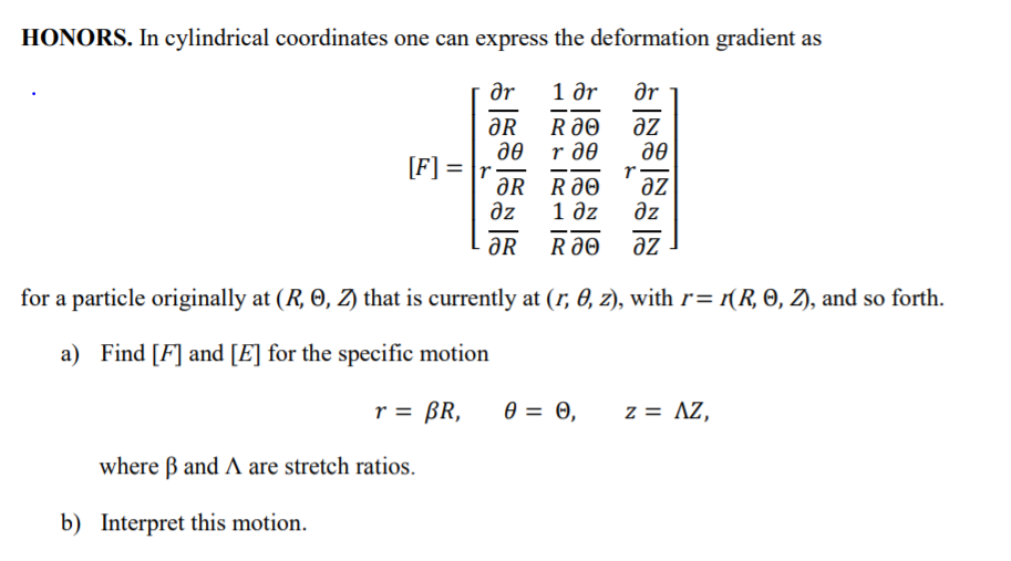 Honors In Cylindrical Coordinates One Can Express