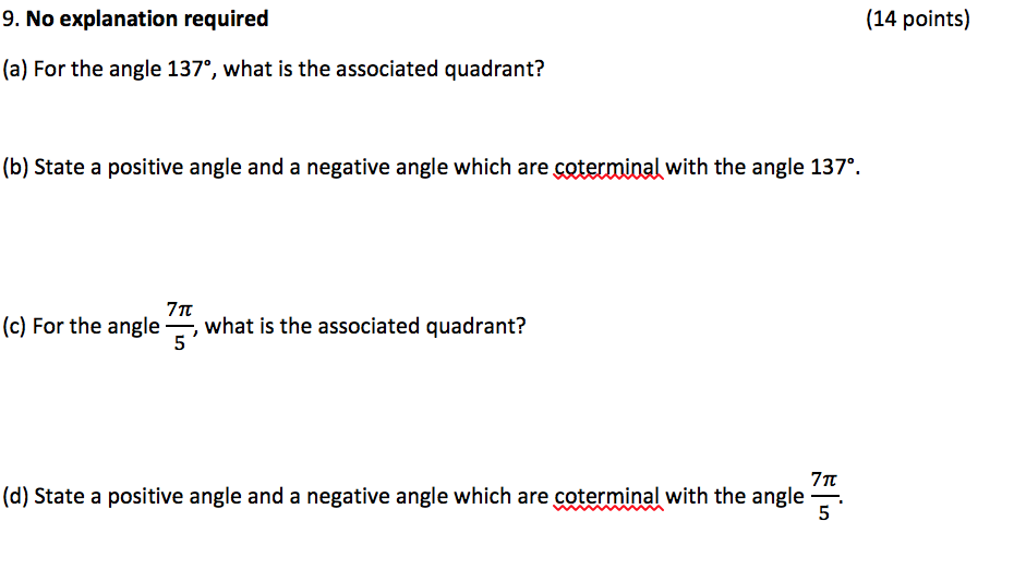 Solved No explanation required For the angle 137 degree, | Chegg.com