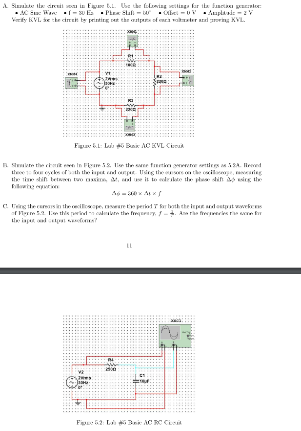 Solved A. Simulate the circuit seen in Figure 5.1. Use the | Chegg.com