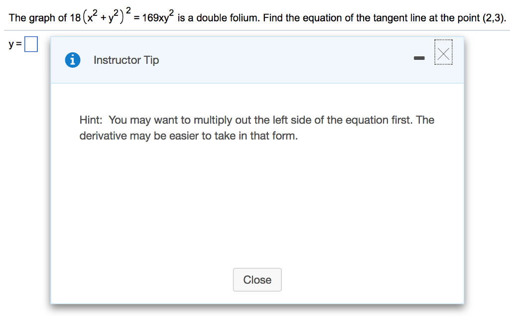 Solved The graph of 18(x2y)-169xy is a double folium. Find | Chegg.com