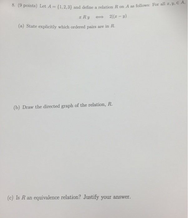 Solved Let A = {1, 2, 3} and define a relation Ron A as | Chegg.com Solved Let A = {1, 2, 3} and define a relation Ron A as | Chegg.com