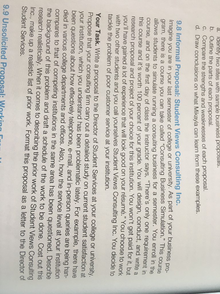 Solved a. Identify two Sites with sample business proposals. | Chegg.com