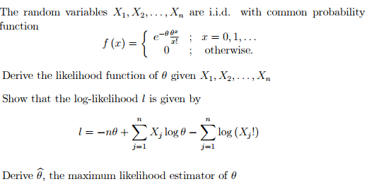 Solved The random variables X1, X2,.. . , Xn are i.i.d. with | Chegg.com Solved The random variables X1, X2,.. . , Xn are i.i.d. with | Chegg.com
