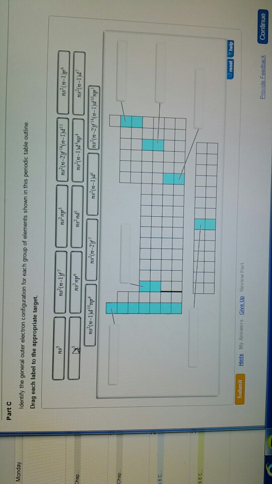 Solved identify the general outer electron configuration for | Chegg.com