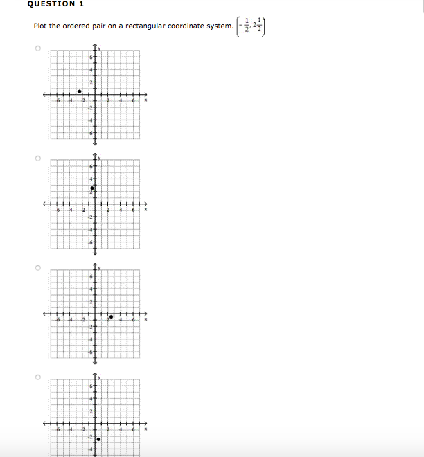 Solved QUESTION 1 Plot the ordered pair on a rectangular | Chegg.com