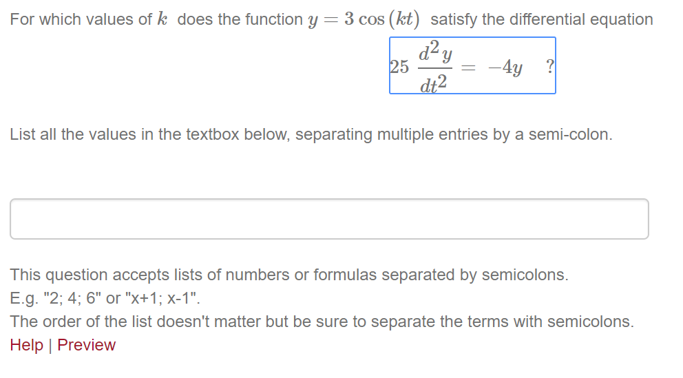 Solved For which values of k does the function y = 3 cos | Chegg.com