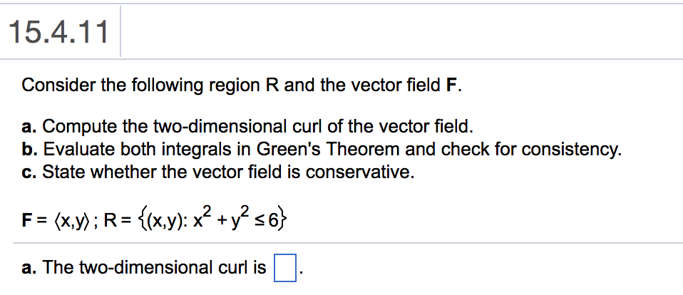 Solved 15.4.1 Consider the following region R and the vector | Chegg.com