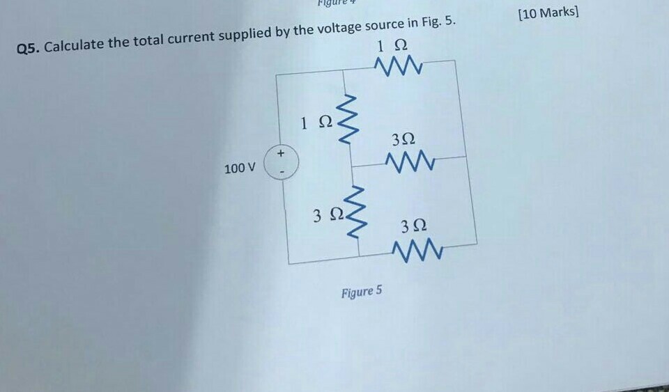 Solved gure Q5. Calculate the total current supplied by the | Chegg.com