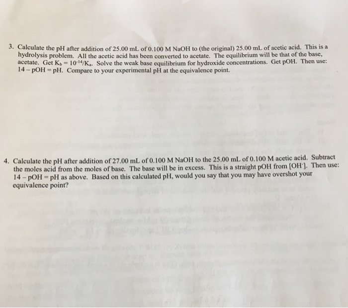 Solved Calculate the pH after addition of 25.00 mL of 0.100 | Chegg.com