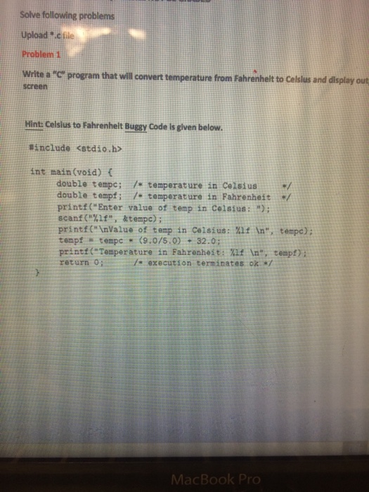 Solved Solve following problems Upload *.c file Write a | Chegg.com