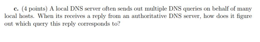 Solved 2. DNS and UDP vs. TCP (28 points total. Approx. 20 | Chegg.com