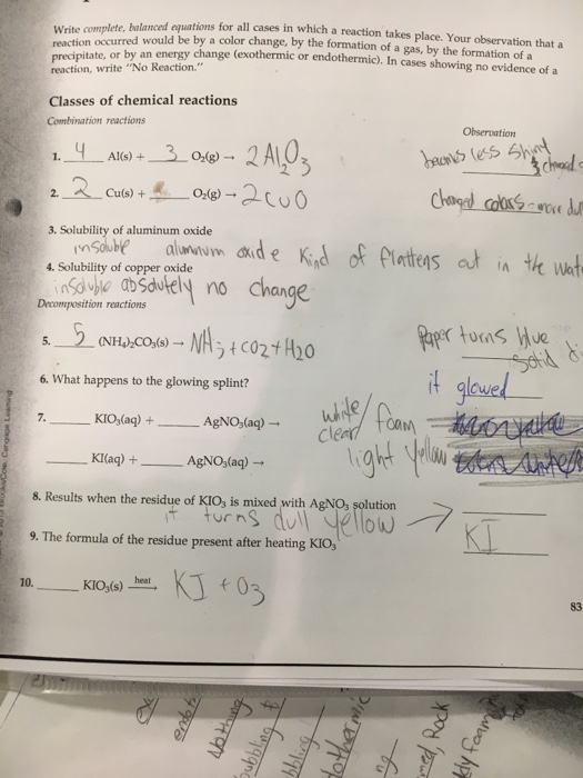 Solved Write Complete Balanced Equations For All Cases In