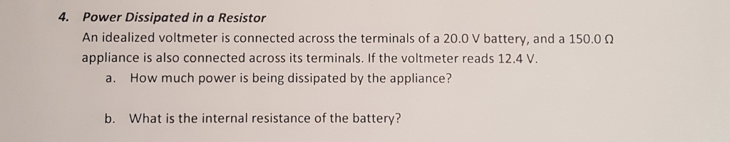 Solved Power Dissipated in a Resistor An idealized | Chegg.com