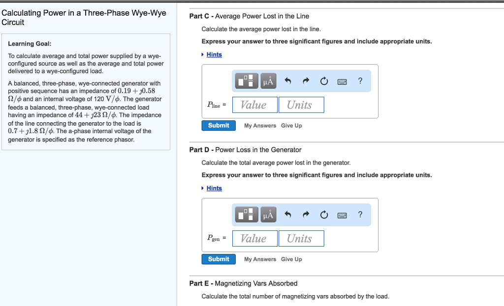 Solved previous 11 Calculating Power in a Three-Phase | Chegg.com