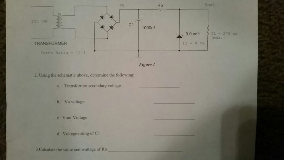 Solved Using the schematic above, determine the following: | Chegg.com