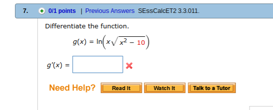 Solved Differentiate the function. g(x) = ln(x Squareroot | Chegg.com