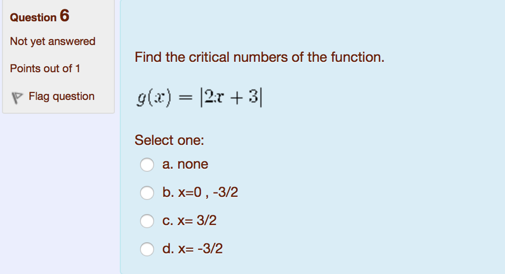Solved Find the critical numbers of the function. g(x) = | Chegg.com