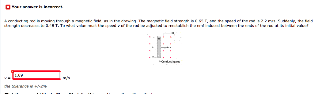Solved A conducting rod is moving through a magnetic field, | Chegg.com