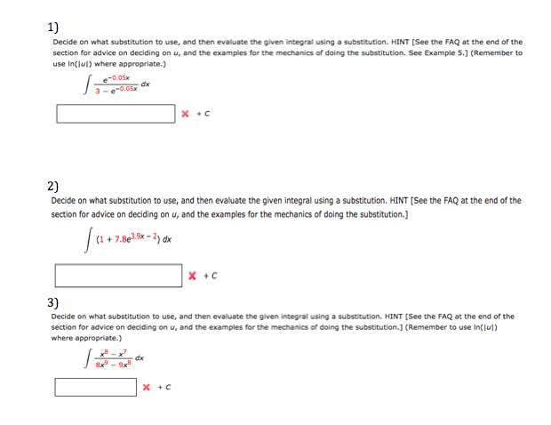 Solved Decide on what substitution to use, and then evaluate | Chegg.com