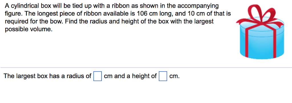 Solved A cylindrical box will be tied up with a ribbon as | Chegg.com