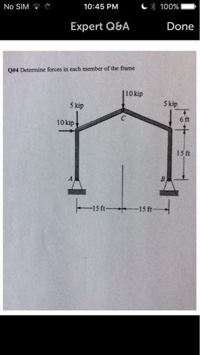 Solved Determine forces in each member of the frame | Chegg.com