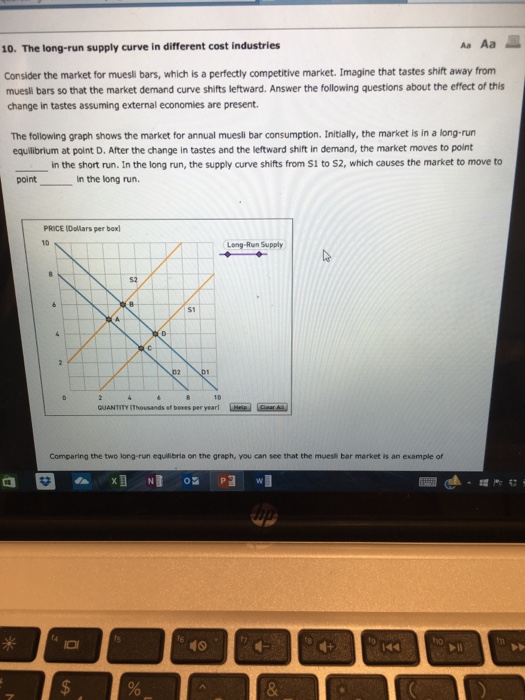 Solved 10. The long-run supply curve in different cost | Chegg.com