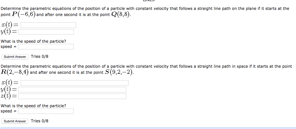 Solved Determine the parametric equations of the position of | Chegg.com