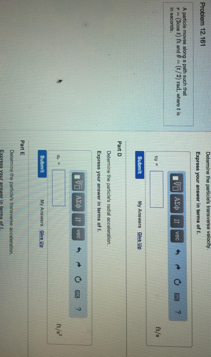Solved A particle moves along a path such that r = (2cos t) | Chegg.com
